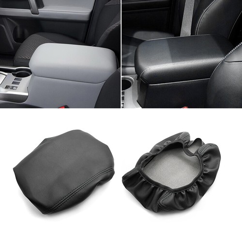 BLACK Leather Center Console Armrest Cover For Toyota 4Runner 2010 2011 ...