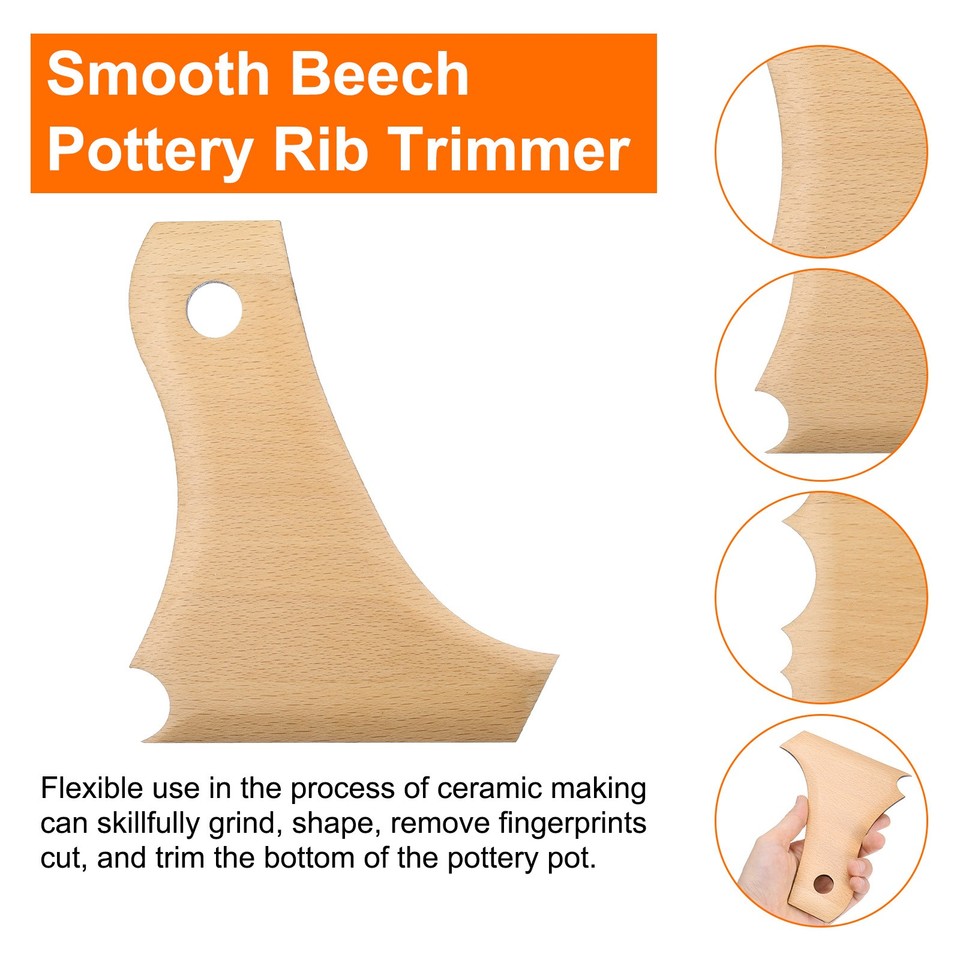 4pcs Pottery Ribs Trimming Tools Beech Pottery Profile Bundle Big Wave ...
