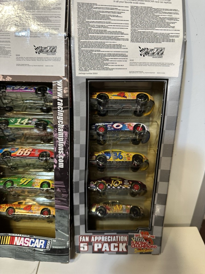Lot of 4 NASCAR 1998 Racing Champions 1999 & 2000 5 packs Martin Marlin ...