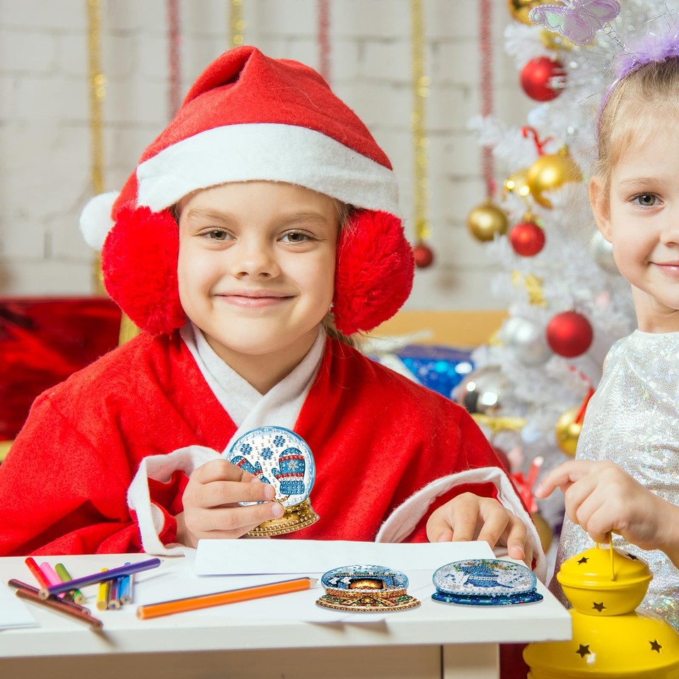 30 Pcs Winter Magnetic Diamond Art Decor Blue Crystal Ball Diamond ...