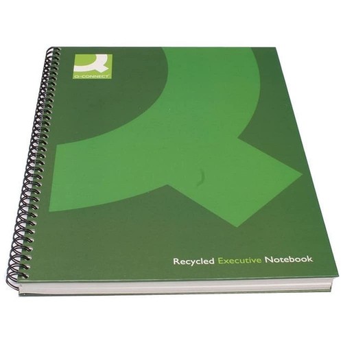 Q-Connect Wirebound A4 Hardback Recycled Notebook 160 Pages - Green ...