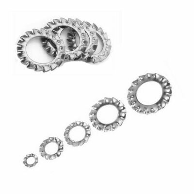 EXTERNAL SERRATED SHAKEPROOF WASHERS A2 STAINLESS STEEL M2 - M12 STAR ...