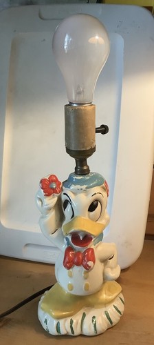 Vintage Ceramic Disney Donald Duck Table Lamp 1950s Walt Disney 10 3/4 ...