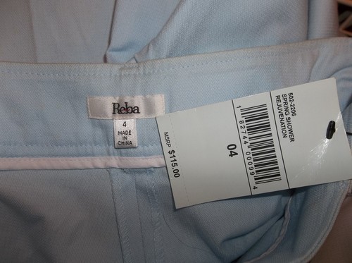 REBA Blue PANTS SLACKS w/ Scarf Belt Women's Size 4 STRETCH MSRP $115 ...