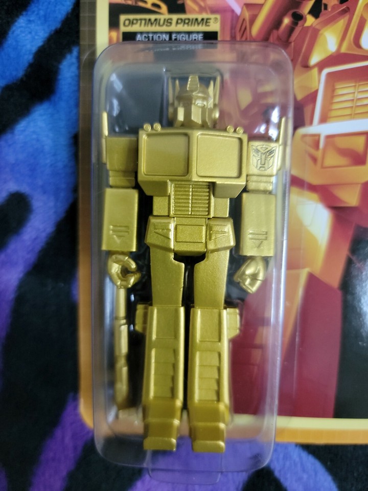 TRANSFORMERS GOLD OPTIMUS PRIME COLLECTORS ACTION FIGURE SUPER 7 FAST ...