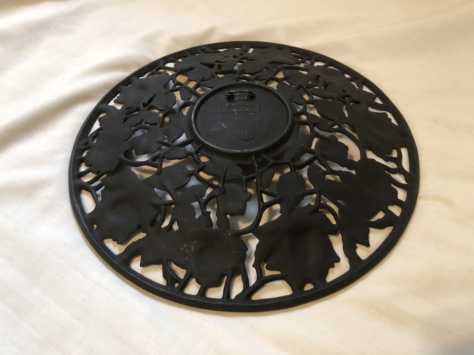 BUDERUS Filigree Black Wrought Iron Wall Plate Roses Floral Flowers ...