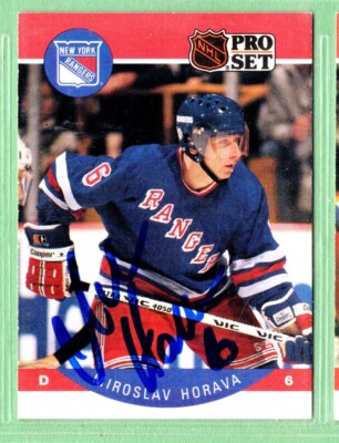 1990-91 Pro Set Hockey *SIGNED* Set Break ~ #198 Miroslav Horava ...