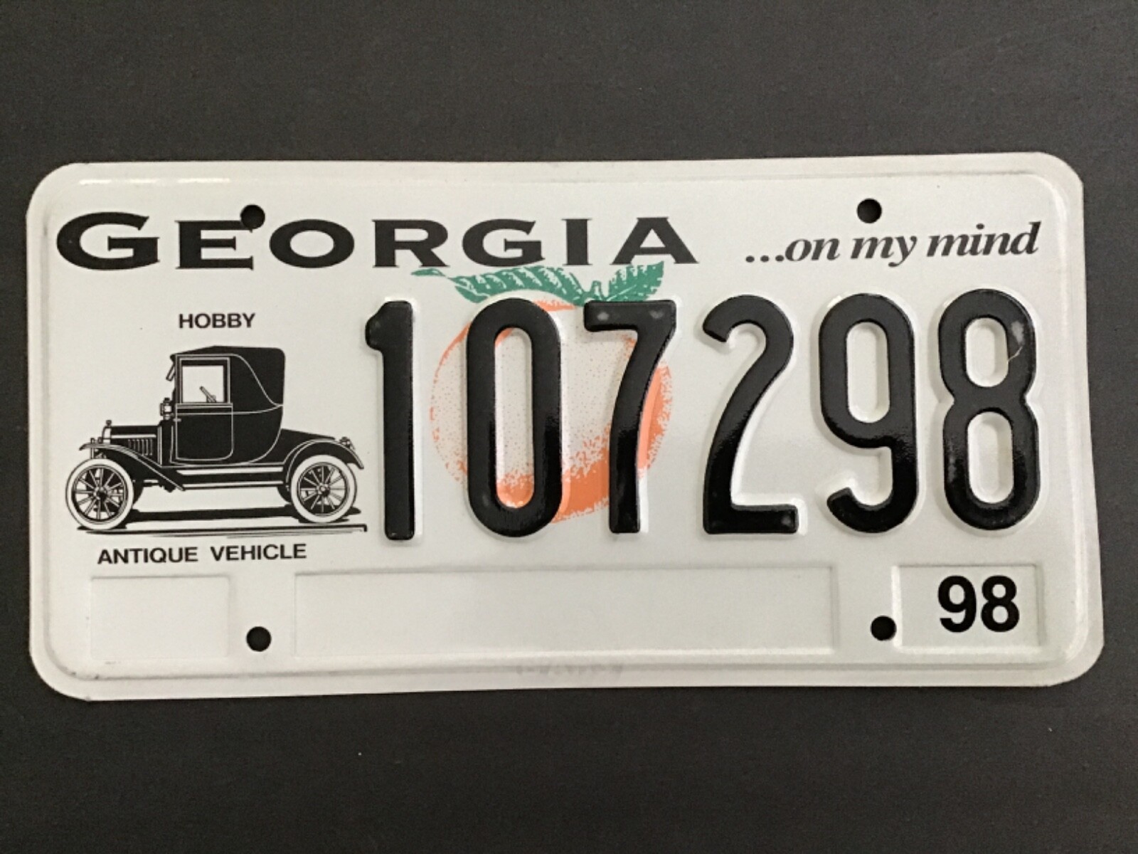 1998 Georgia Hobby Antique Vehicle License Plate Tag | eBay