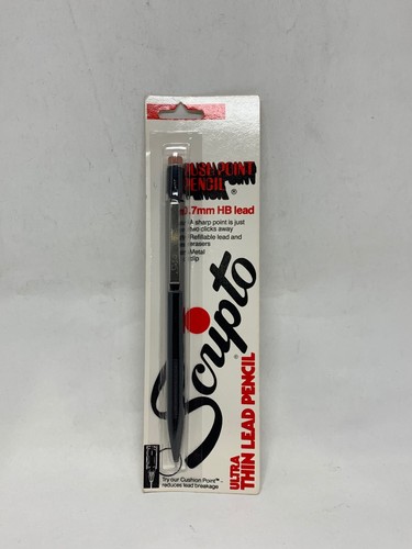 Vintage Scripto Ultra Thin Lead Black Barrel Pencil Pushpoint 0.7mm HB ...