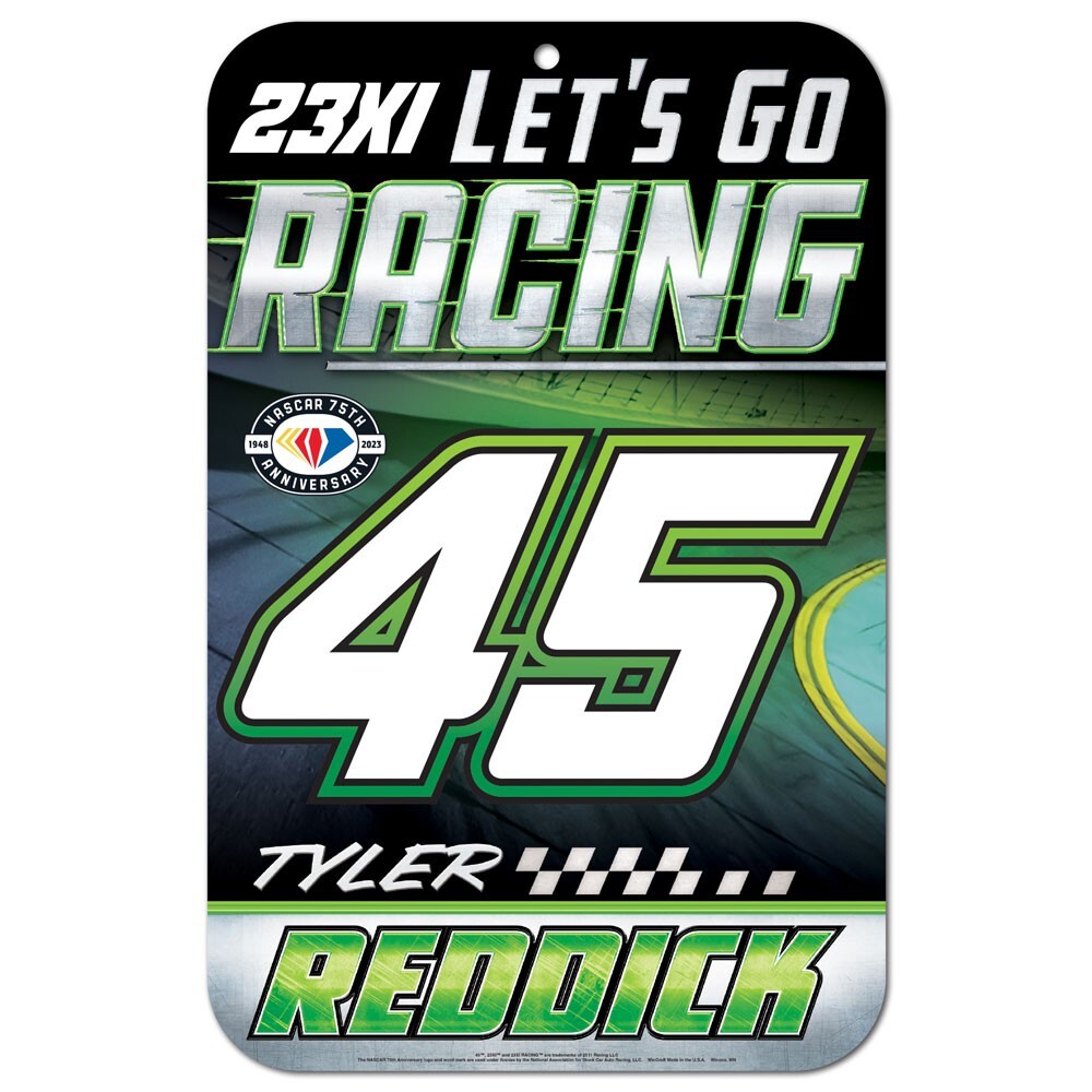 Tyler Reddick 2023 Wincraft #45 23XI Racing/Let's Go Racing 11x17 Sign ...