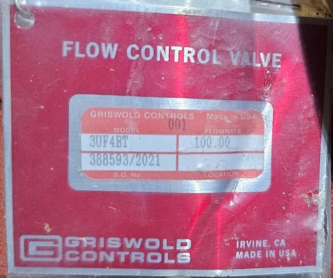 Griswold Controls Automatic Flow Limiting Uni-Flange Valve 3UF4BT ...