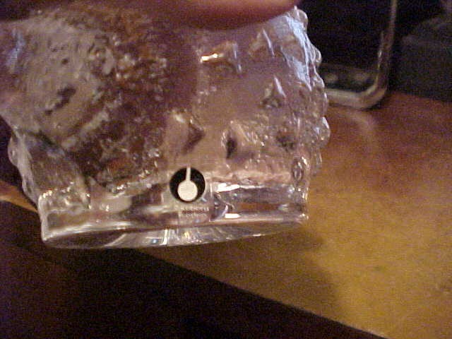 Vintage 3 1/4" Pukeberg Sweden Clear Glass HEDGEHOG Figurine w ...