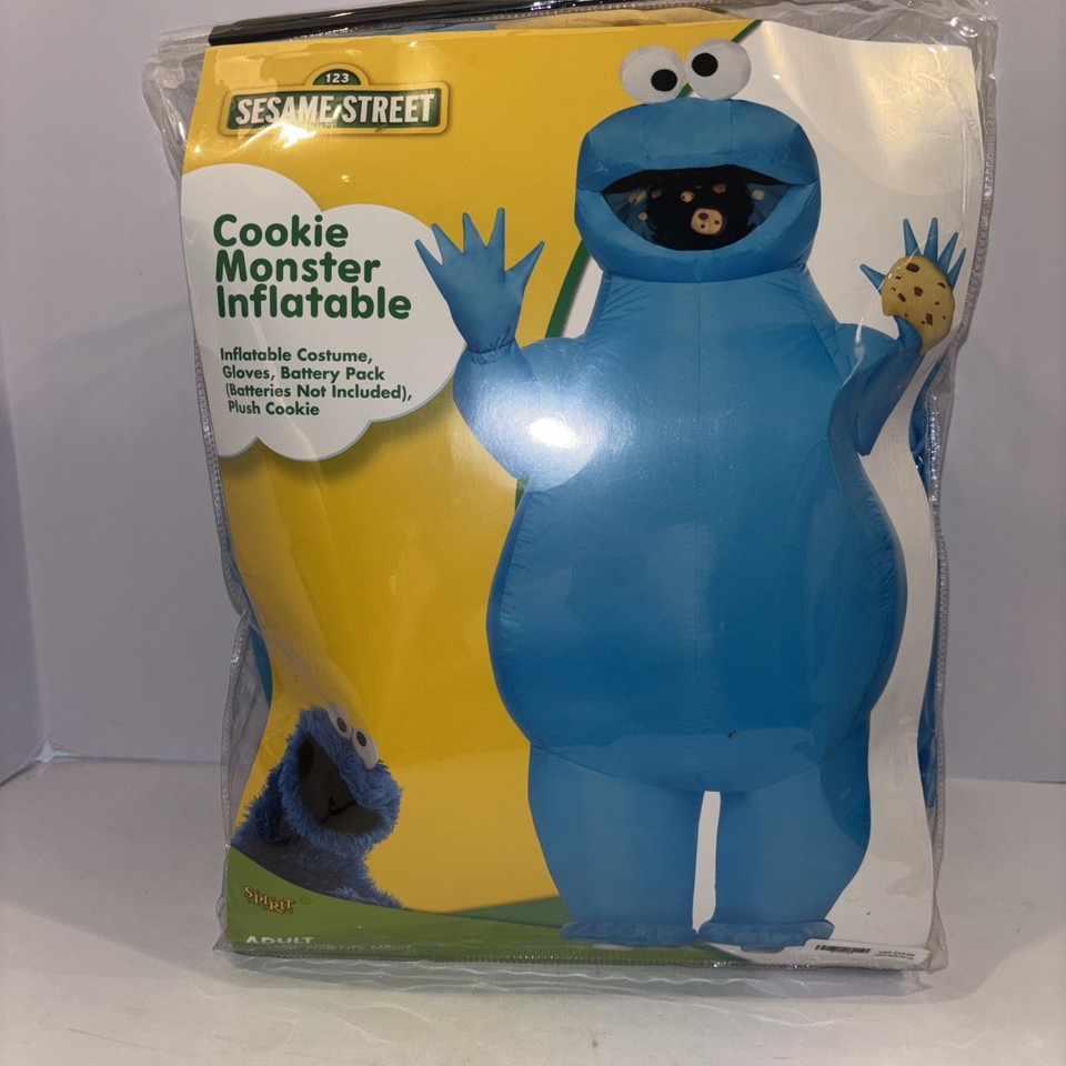 Spirit Halloween Adult Cookie Monster Inflatable Costume Sesame Street ...