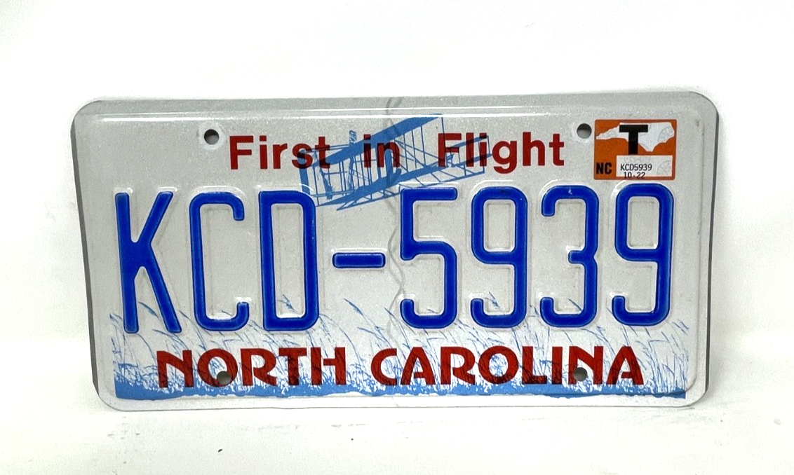 VINTAGE North Carolina License Plate KCD 5939 First in Flight | eBay