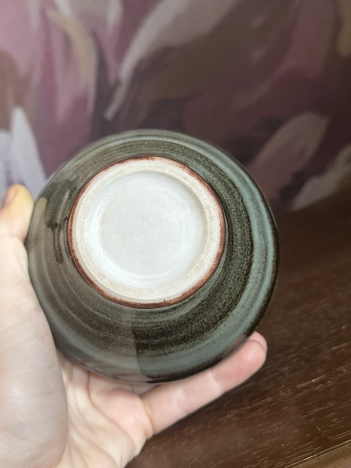 Handmade Studio Pottery Mini Vase Brown Green Glazed Ceramic Bud Vase ...