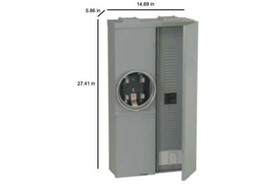GE 100 AMP MAIN BREAKER METER Ringed Socket Load Center 3R PANEL ...
