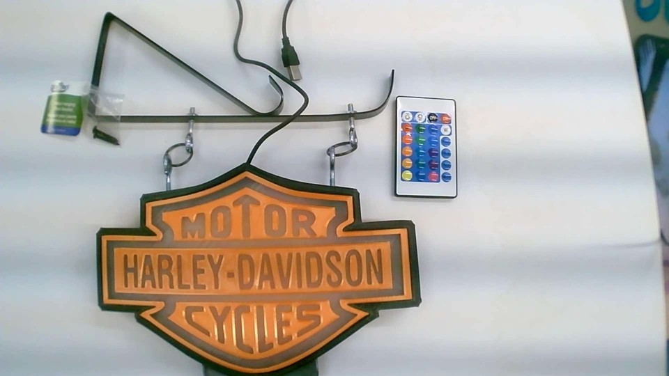 Large LED Lighted Harley Davidson Inspired Sign, Garage Decor, Harley ...
