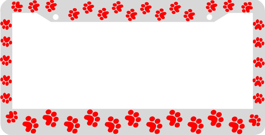 Red Paw Print Border