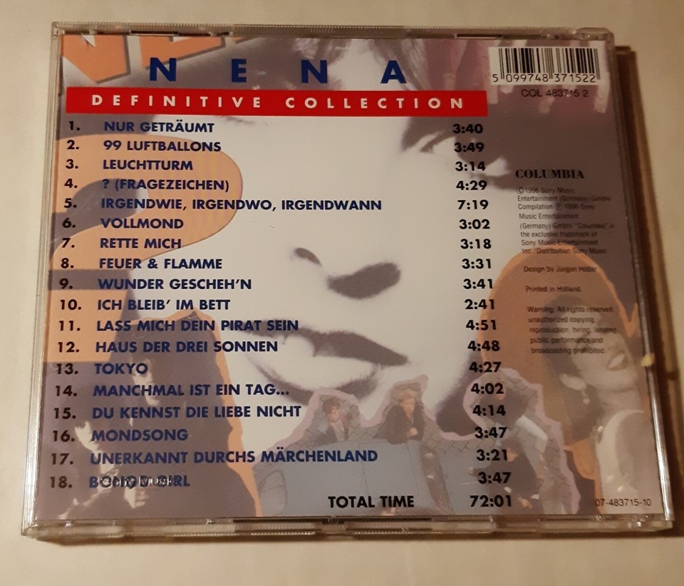 Nena - " Definitive Collection " - 1996 Dutch 18 Track CD - FREE UK P&P ...