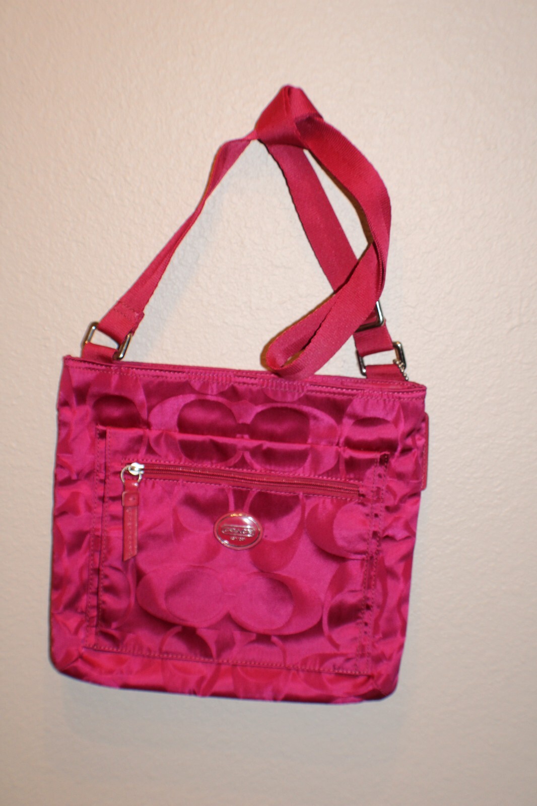 COACH Hot Pink Crossbody Signature Logo Nylon "Barbie… - Gem