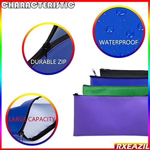 2 Pack Money Bank Deposit Bag Cash Checks Pouch Organizer Receipt ...