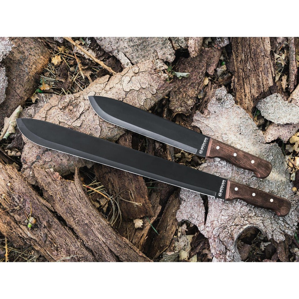 Boker Magnum heavy duty machete small bushcraft blade drop point steel ...