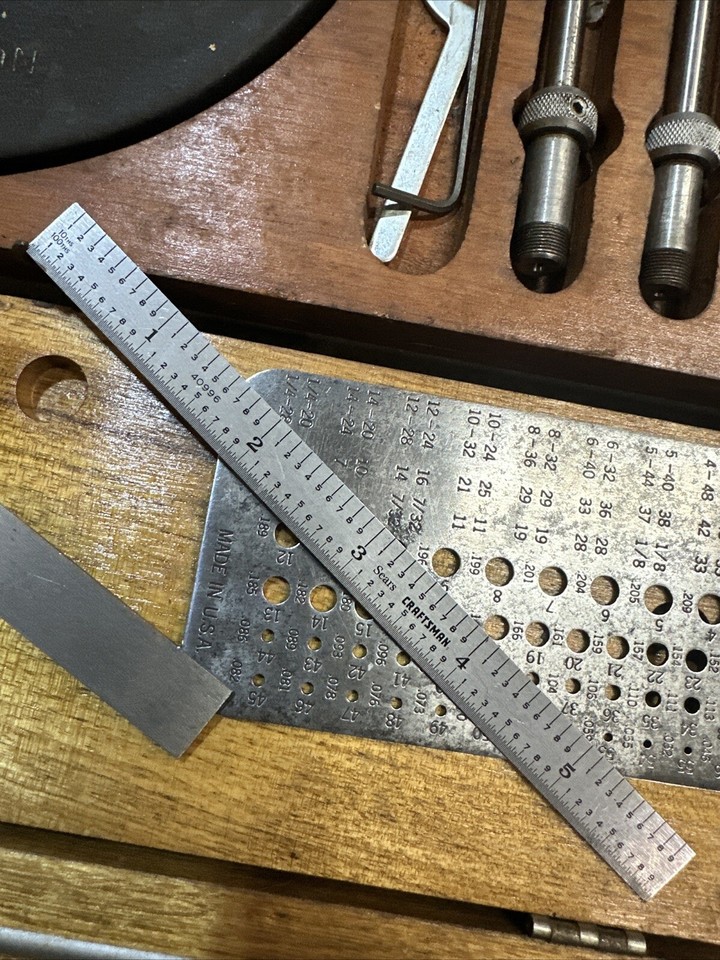 Craftsman Machinist Tool Lot Micrometers Divider Rule Drill Gage Metal ...