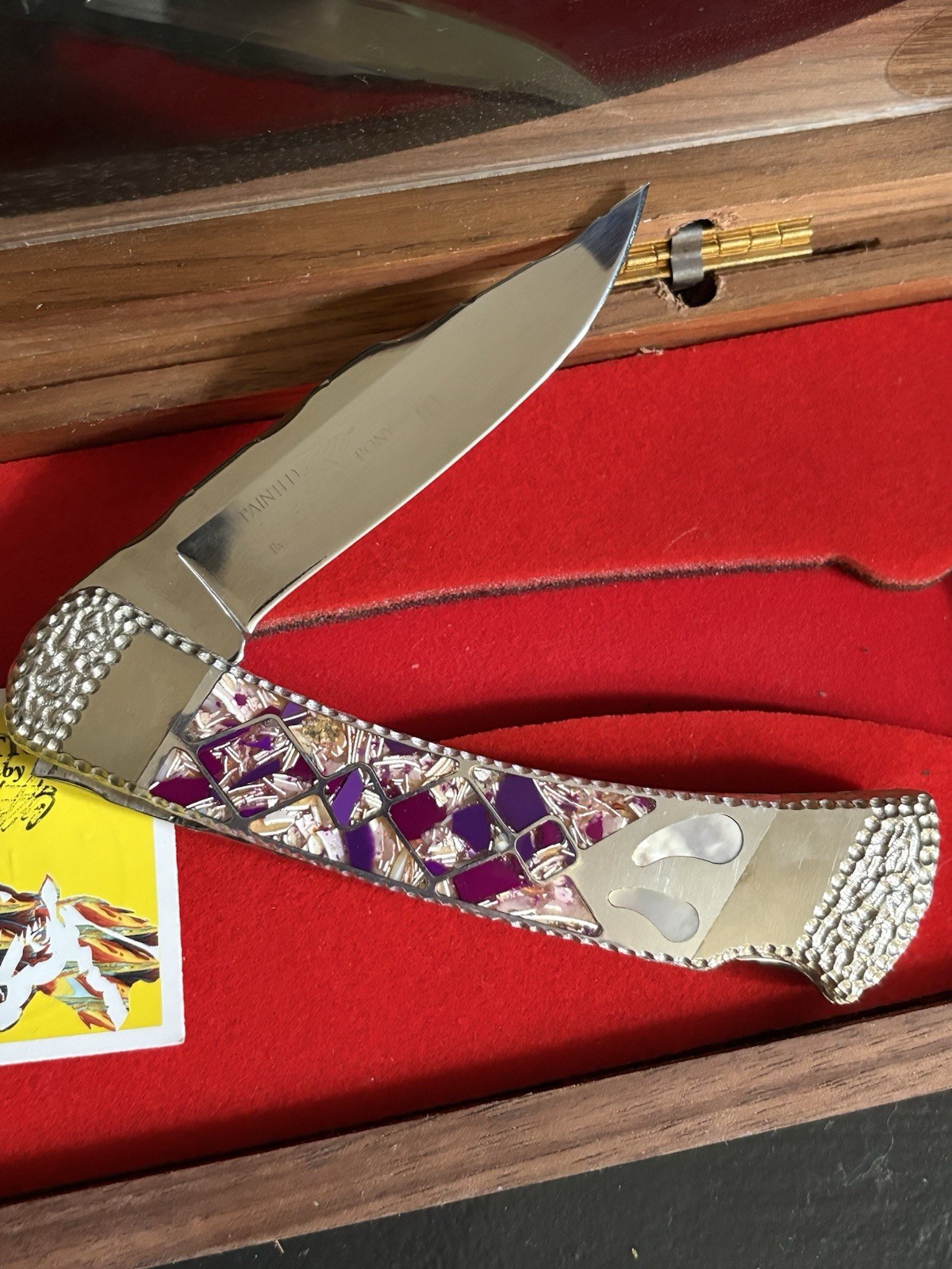 Michael Prater Custom Painted Pony 110 Lockback Knife Buck | eBay