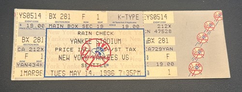 1996 May 14, 1996 DWIGHT GOODEN No Hitter Full Ticket New York Yankees ...