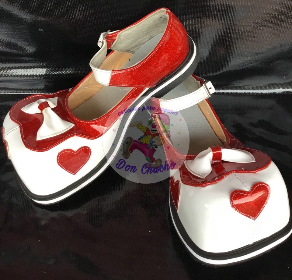 Mexican Professional Red White Clown Shoes Zapato Para Payaso Made In ...