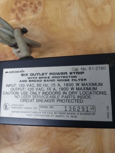 Archer six outlet power strip with Spike protection | eBay