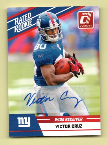 2010 Panini Donruss RATED ROOKIE Victor Cruz RC AUTOGRAPH - NEW YORK ...