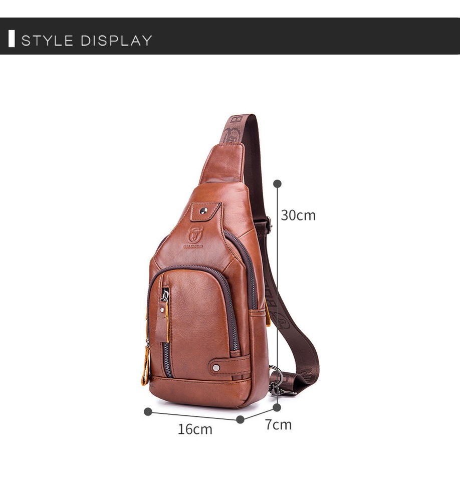 Men Chest bag Sling Backpack Crossbody Bag Shoulder Bag 100% Genuine ...