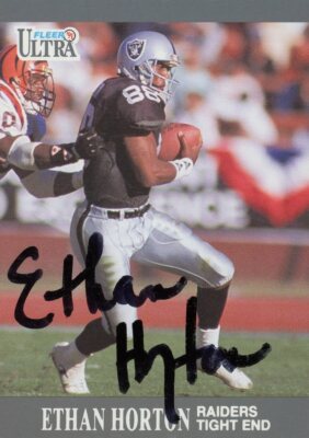 1991 Fleer Ultra ETHAN HORTON Signed Card raiders autograph UNC TAR ...