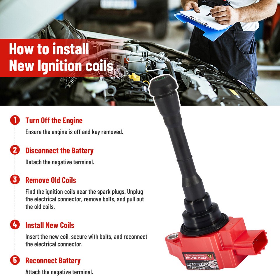 UF659 4X Ignition Coil & Iridium Spark Plug for Nissan Juke Sentra 1.6L ...