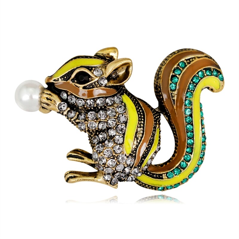 Cute Brooch Pins Cartoon Alloy Breastpin Style Ornaments Squirrel Hat ...