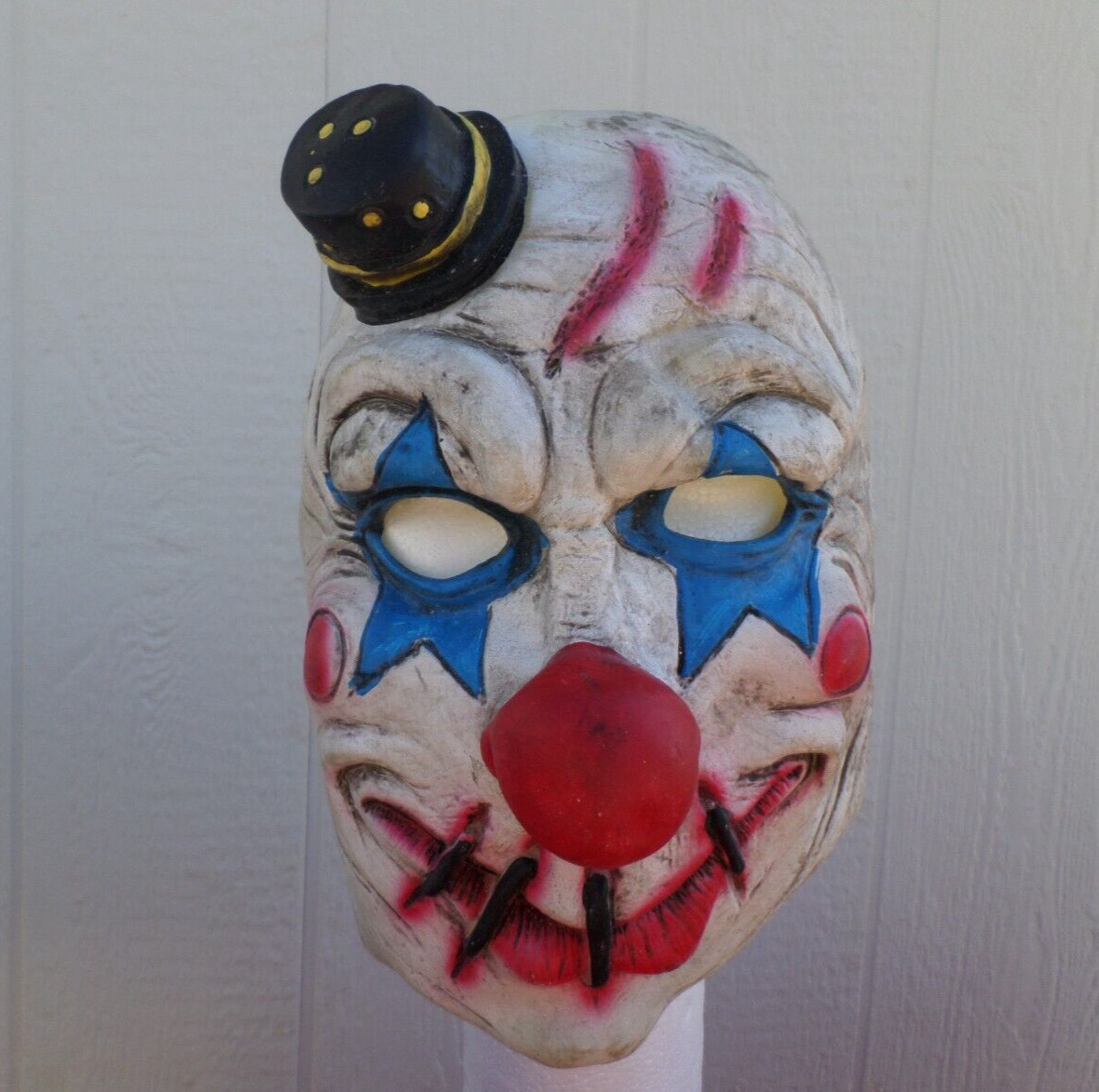 Scary Halloween "stiched mouth" Clown face mask with … - Gem