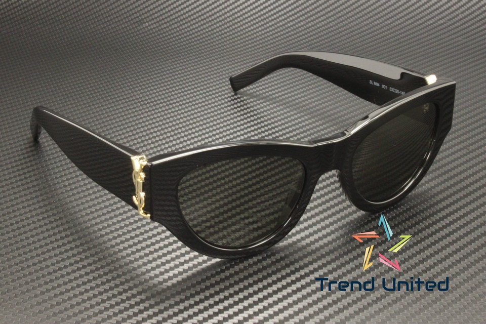 SAINT LAURENT SL M94 001 Cat Eye Acetate Black Grey 53 mm Women's ...