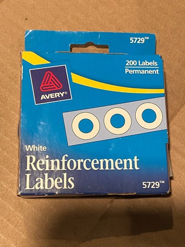 Avery White Reinforcement Labels #5729 200 Labels *NEW* h1 72782057299 ...