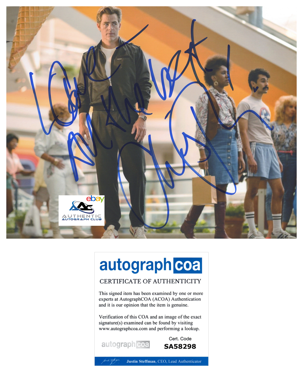 CHRIS PINE AUTOGRAPH SIGNED 8X10 ACOA | eBay