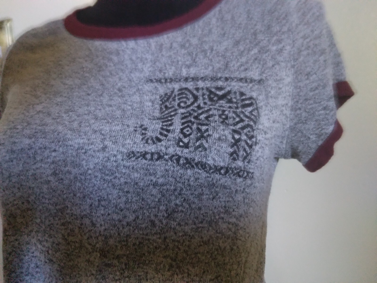 Early 2000s Grunge Beach Hippy Tribal Elephant Maroon… - Gem