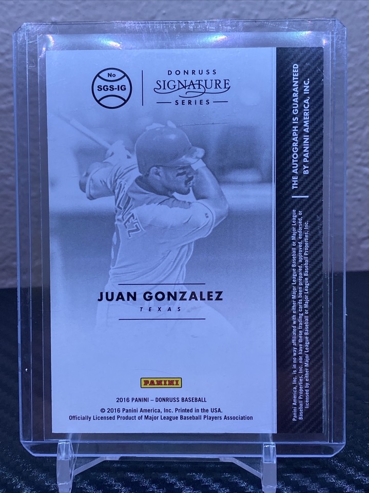 2016 Donruss Juan Gonzalez Signature Series Auto 1/25- Texas Rangers | eBay