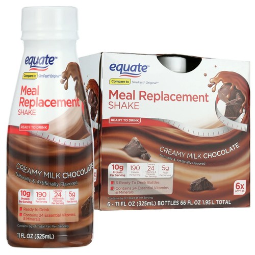 Equate Meal Replacement Shake, Creamy Milk Chocolate, 11 fl oz, 6 Ct | eBay