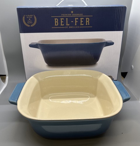 Bel-Fer by Dwellsix 10” Square Baker Blue Andalusian Collection New In ...
