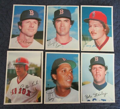 1981 TOPPS HOME TEAM PHOTOS BOSTON RED SOX LOT OF 6 EVANS, LANSFORD ...