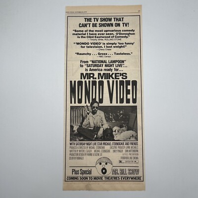 Mr Mikes Mondo Video 1979 Promo Print Ad 5.75"x13.5" AD ONLY Michael O ...