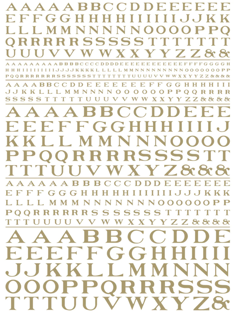 Woodland Scenics MG703 Roman R.R. Letters Gold 1/16-5/16" Train Decal ...