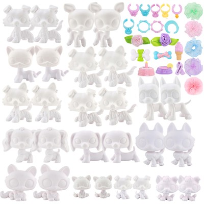 Custom Pet Shop LPS White Bases, Set 10pcs Toys White Molds Design by ...
