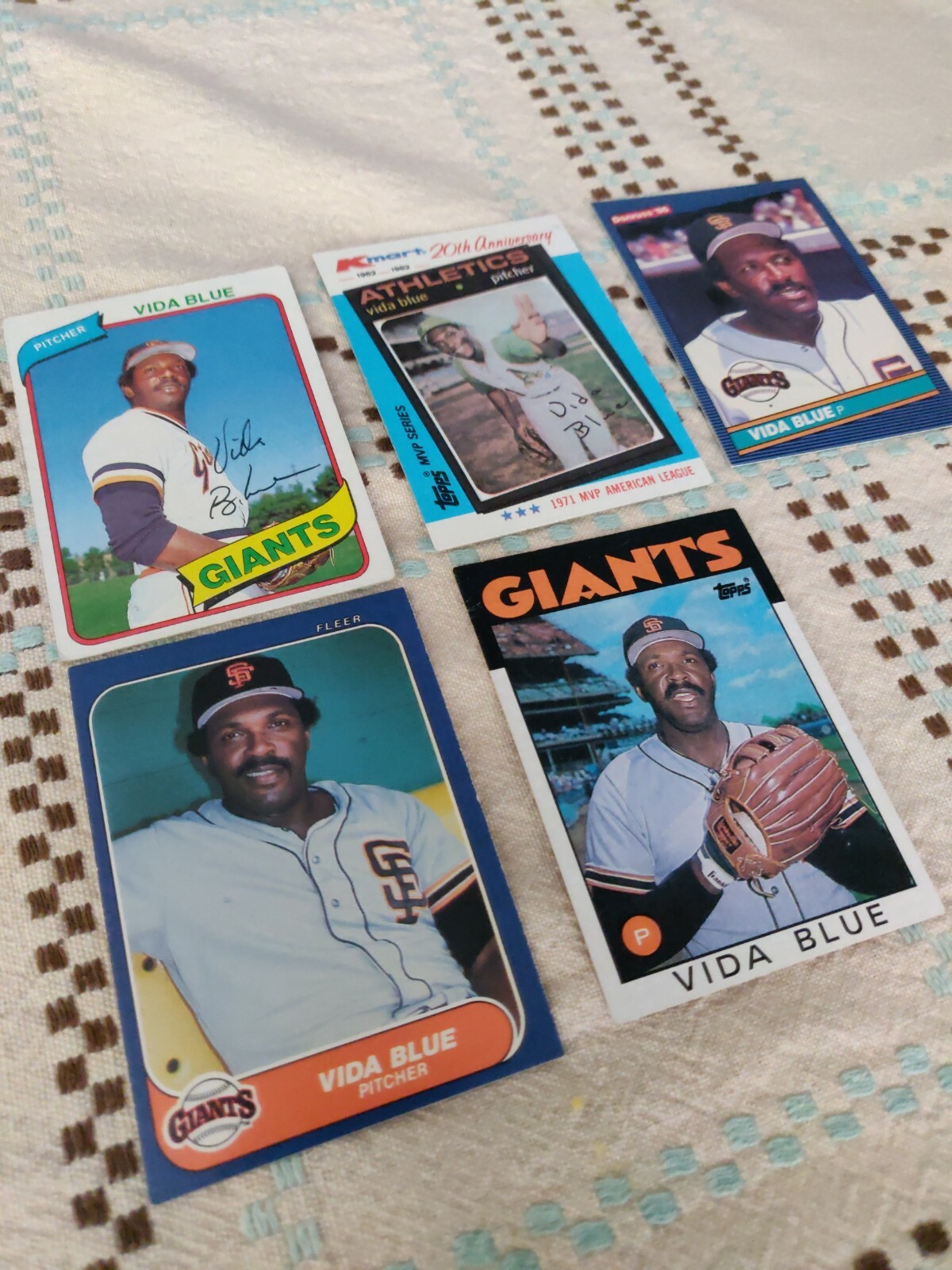 Vida Blue Baseball Card Lot Of Five Different | eBay