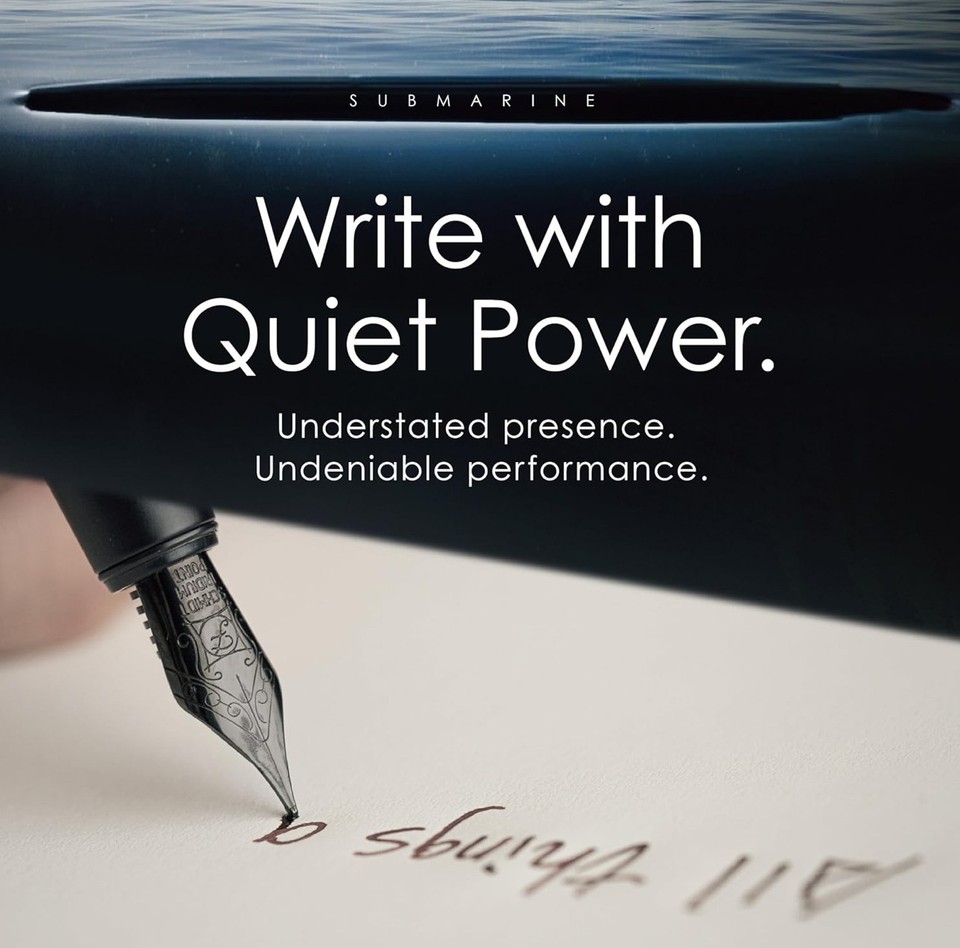 Submarine Tag Pen Fountain Pen Fine Nib Steel Black | eBay